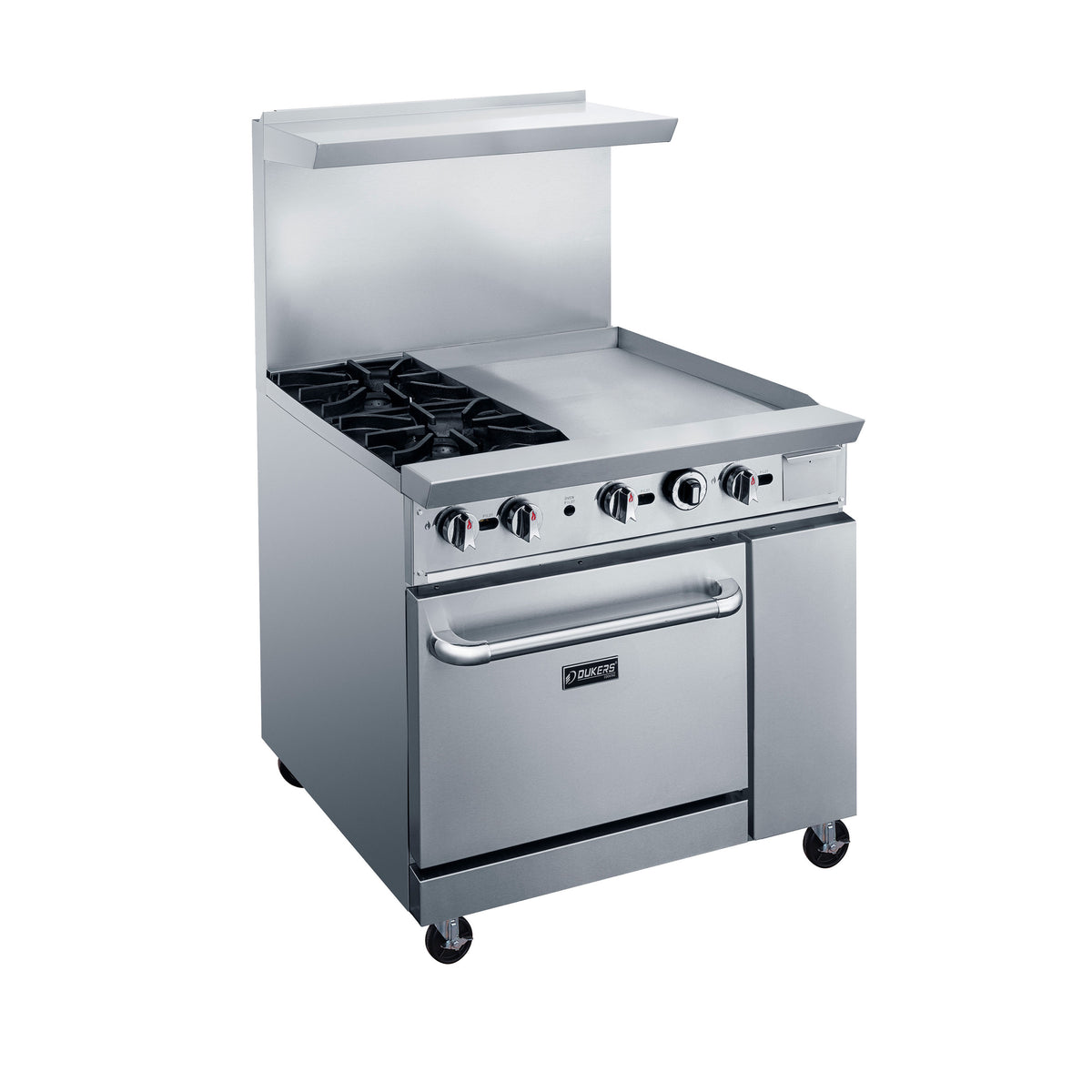Dukers Dcr36 2b24gm Commercial 36 Oven Range Two Open Burners 24